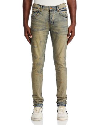 Purple Brand Oil-Splashed Skinny Fit Jeans in Indigo Oil | Bloomingdale ...