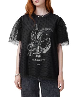 ALLSAINTS Tommi Mesh Oversized T-Shirt | Bloomingdale's