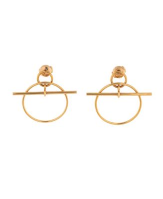 Pre-Owned Hermes Small Loop Earrings 18K Rose Gold | Bloomingdale's