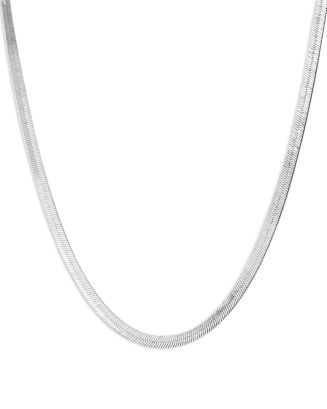 ALLSAINTS Signature Snake Chain Collar Necklace in Silver Tone, 15.5 ...