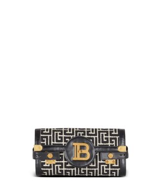 Balmain Women's B-Buzz 23 Jacquard and Leather Clutch Bag | Bloomingdale's