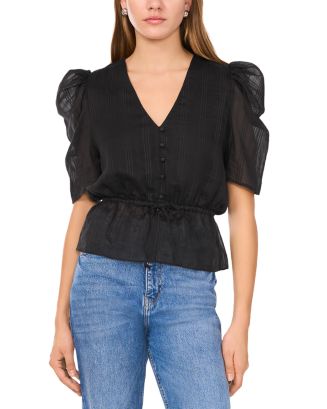 1.STATE Puff Sleeve Peplum Top | Bloomingdale's