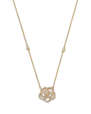 Click here for Bloomingdales Fine Collection Diamond Flower Neckl... prices