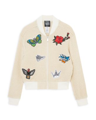 Truce Girls' Multi Appliqué Bomber Jacket - Big Kid | Bloomingdale's