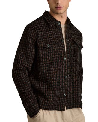 REISS Kirk Brushed Houndstooth Overshirt | Bloomingdale's