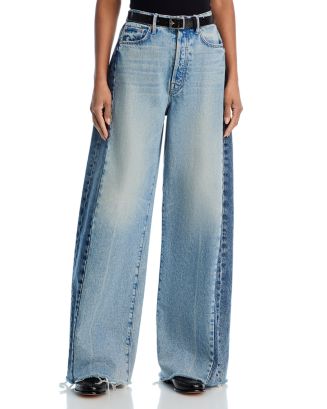 MOTHER Pipe Dream Button Sneak Fray Jeans in Blinded By The Dark ...