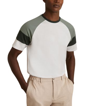 REISS Adan Short Sleeved Mercerised Color Block Crewneck Tee ...