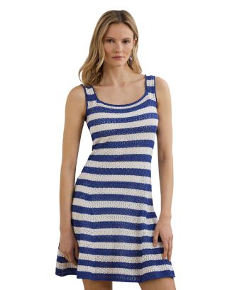 Ralph Lauren Striped Pointelle Knit Sweater Dress | Bloomingdale's