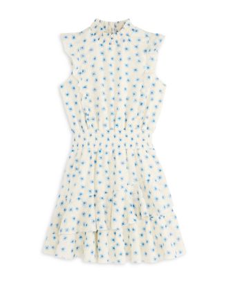 AQUA Girls' Cotton Voile Eyelet Print Dress, Little Kid, Big Kid ...