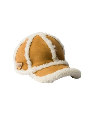Prada Suede Shearling Baseball Cap | Bloomingdale's