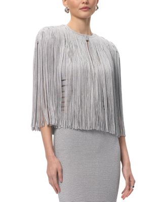 Click here for Herve Leger Metallic Fringe Cape prices