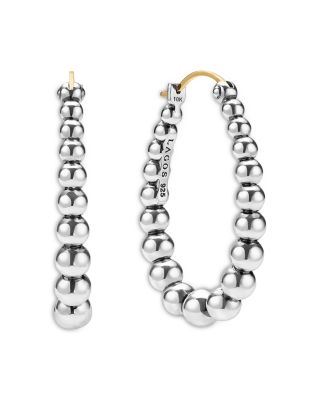 Click here for Lagos Sterling Silver Caviar Bubbly Beaded Hoop Ea... prices