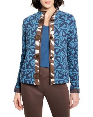 Nic+Zoe Quilted Faux Leather Trim Jacket