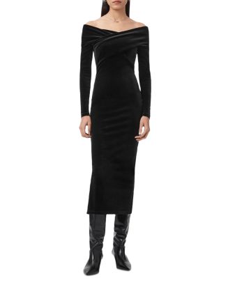 ALLSAINTS Delta Velvet Midi Dress | Bloomingdale's