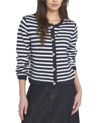 Click here for Elle Collection Fuzzy Striped Cardigan prices