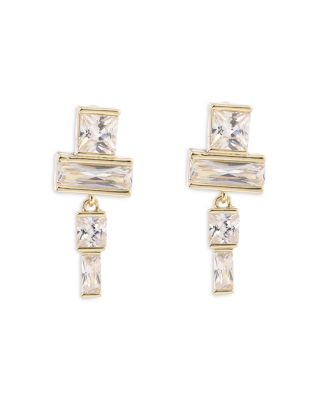 Click here for Aqua Geometric Crystal Drop Earrings - Exclusive prices