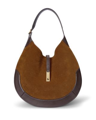 Click here for Polo Ralph Lauren Polo Id Large Suede Shoulder Bag prices