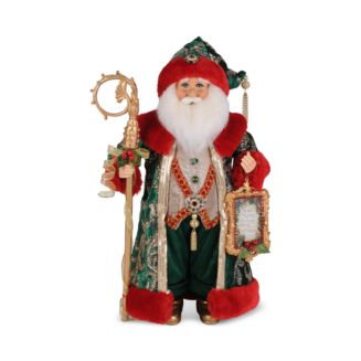 Karen Didion Originals Evergreen and Crimson Santa Figurine ...
