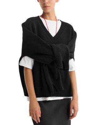 Click here for ROHE Wool Cashmere Sleeve Wrap Sweater prices