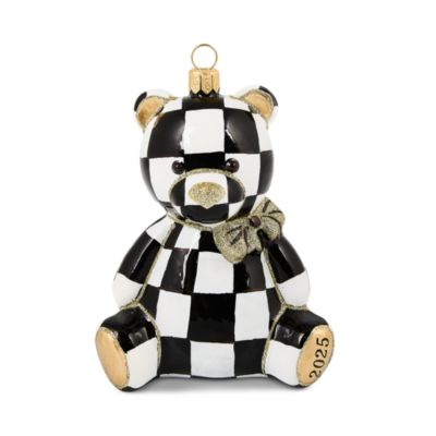 Click here for MacKenzie-Childs 2025 Courtly Bear Glass Ornament prices