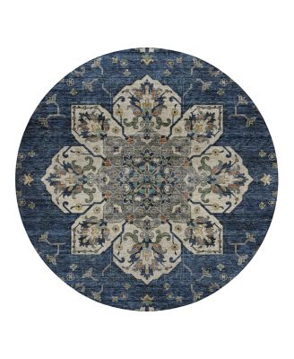Dalyn Silk Road Washable SR6 8x8 Round Area Rug - Navy