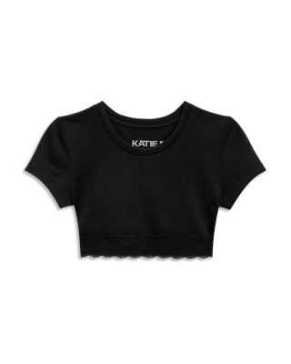 Click here for KatieJnyc Girls Lace Hem Crop Tee - Big Kid prices