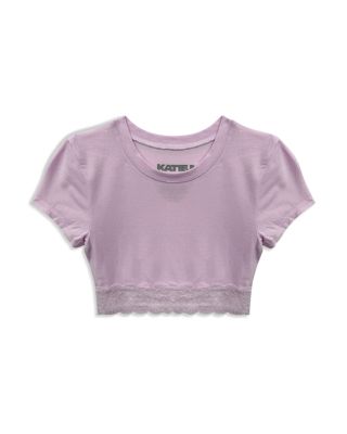 Click here for KatieJnyc Girls Lace Hem Crop Tee - Big Kid prices