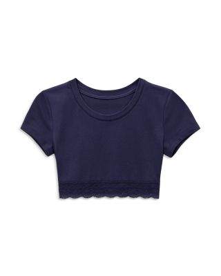 Click here for KatieJnyc Girls Lace Hem Crop Tee - Big Kid prices