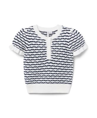 Janie and Jack Unisex Wavy Striped Pointelle Sweater Top - Little Kid  Big Kid
