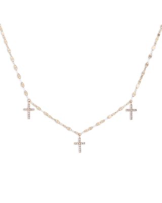 Click here for Lana Jewelry Diamond Pave Cross Triple Pendant Nec... prices