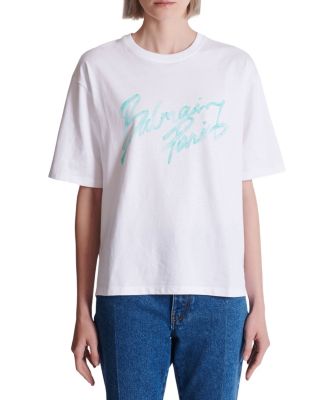 Click here for Balmain Boxy T-Shirt With Balmain Paris Brush Prin... prices