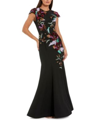 Click here for Mac Duggal Crepe Mermaid Gown with Floral Embroide... prices