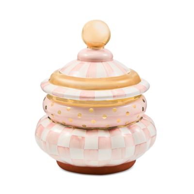 Click here for MacKenzie-Childs Rosy Check Ceramic Groovy Caniste... prices