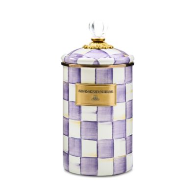 Click here for MacKenzie-Childs Violet Check Large Canister prices