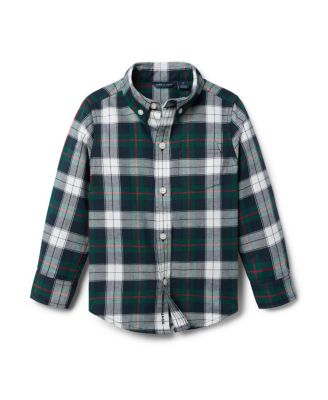 Janie and Jack Unisex Tartan Flannel Shirt - Little Kid  Big Kid