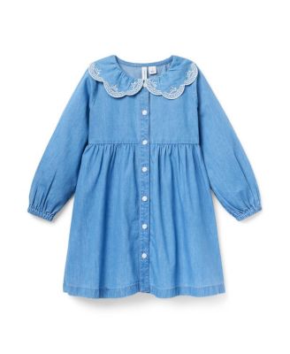 Click here for Janie and Jack Girls Chambray Embroidered Collar D... prices