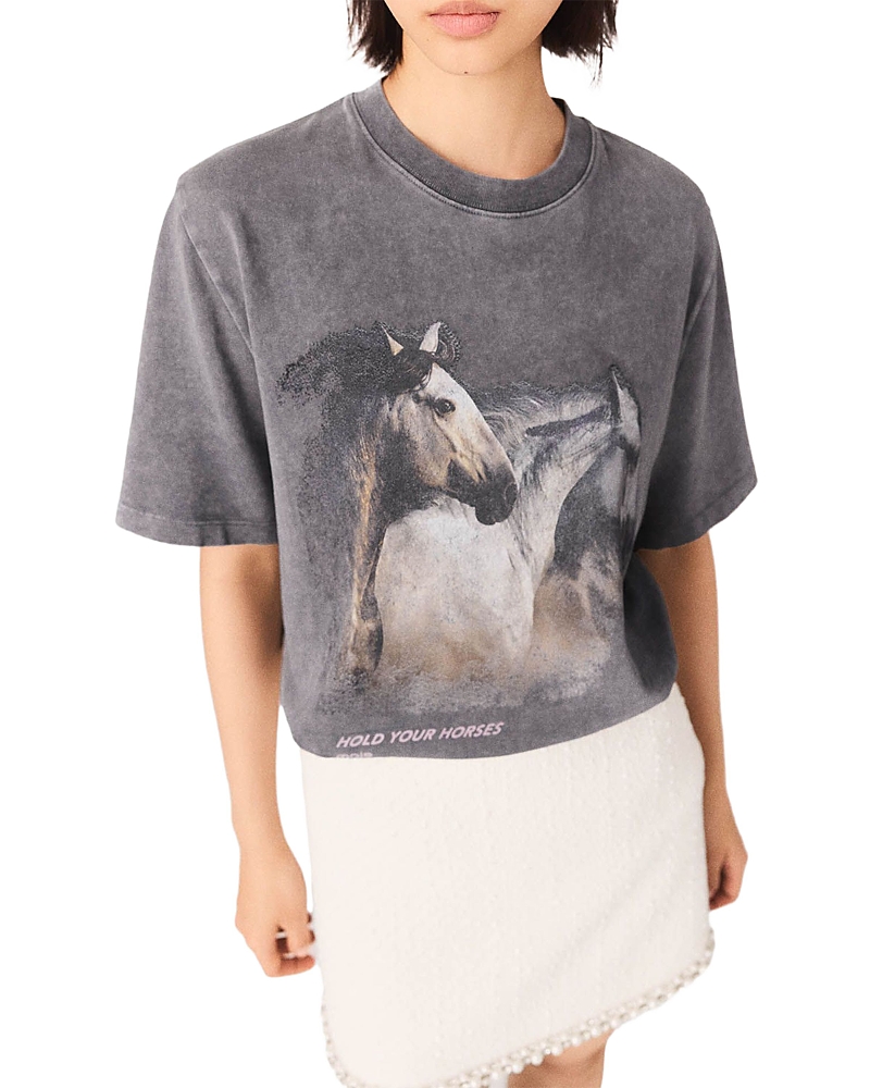 Click here for Maje Horse Graphic Cropped Tee prices
