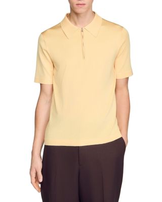 Click here for Sandro Knitted Polo Shirt with Zip Collar prices