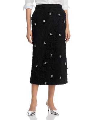 Click here for Essentiel Antwerp Embellished Lace Pencil Skirt prices