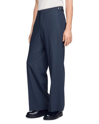 Click here for Sandro Wide Leg Boucle Wool Trousers prices