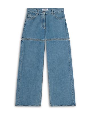 Click here for The Attico Cutout Wide Leg Jeans in Sky Blue prices