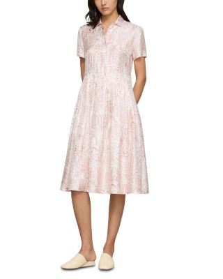 Click here for Lafayette 148 New York Pleated Silk Shirtdress prices