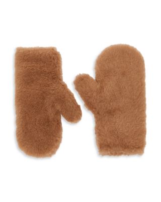 Click here for Max Mara Ombrato Alpaca Blend Teddy Mittens prices