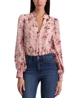 Click here for Alice and Olivia Arlette Lace Trim Blouse prices