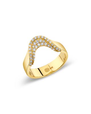 Click here for Sydney Evan 14K Yellow Gold Core Diamond Curve Rin... prices