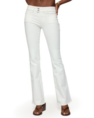 Click here for Edikted Mattea Low Rise Flared Jeans in Blue Wash prices