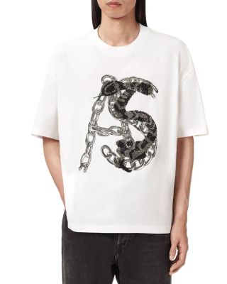 Click here for Allsaints Scale Embellished Logo Graphic Tee prices
