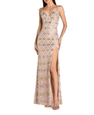 Click here for Mac Duggal Beaded Sweetheart Neck Column Gown with... prices