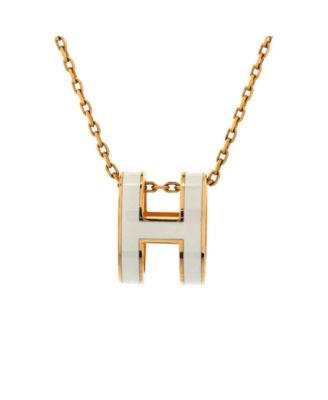 Click here for Pre-Owned Hermes Pop H Pendant Chain Necklace Meta... prices
