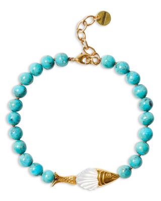 Click here for Chan Luu Mother Of Pearl Fish Charm Turquoise Bead... prices